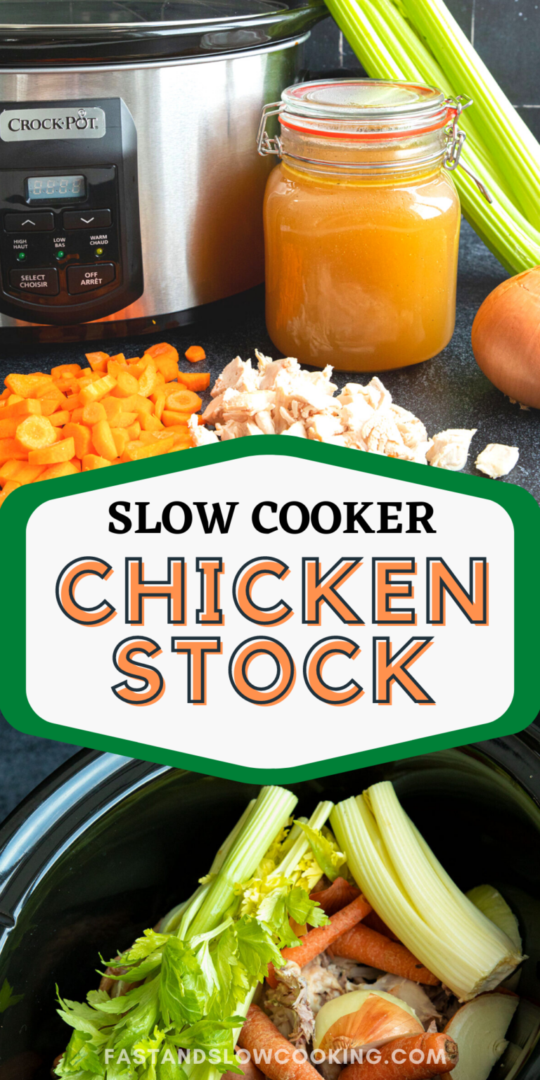 Slow Cooker Chicken Stock - Fast and Slow Cooking