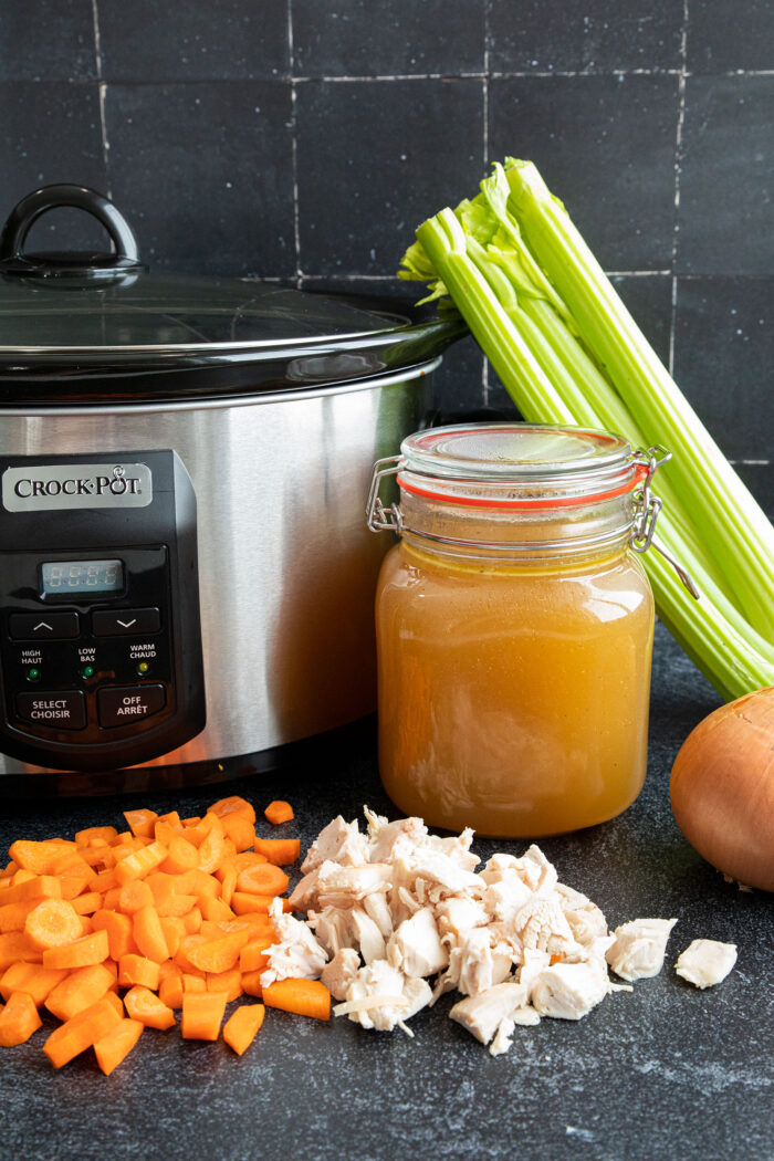 Slow Cooker Chicken Stock - Fast and Slow Cooking